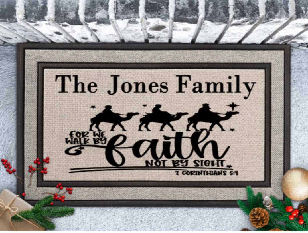 Christmas Mat/ Christmas Gift/door Mat/ Personalized Doormat/family ...