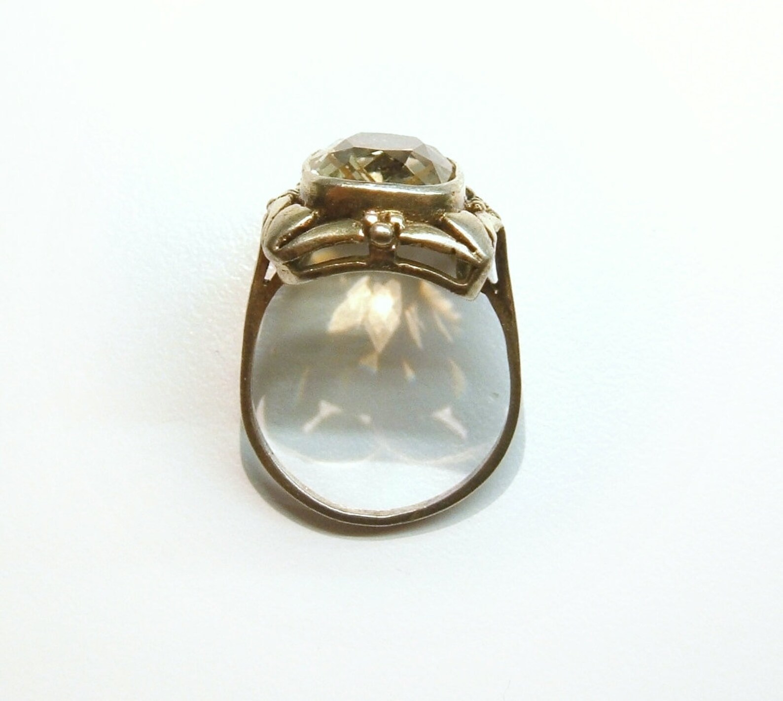 Antique Austrian Secessionist Natural Citrine 800 Silver Ring Attrib ...
