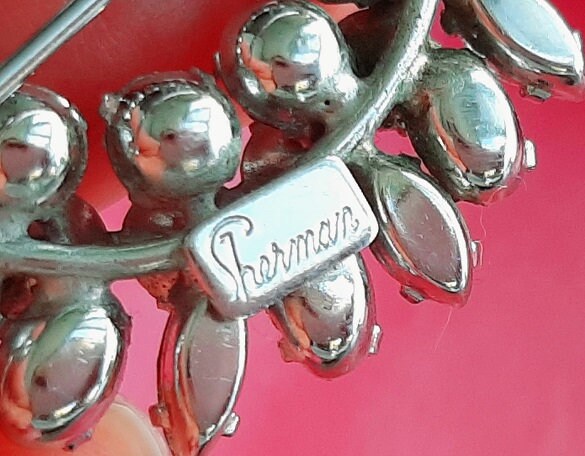 1950s Sherman Circle of Life Faux Diamond Brooch Pin Collectable ...