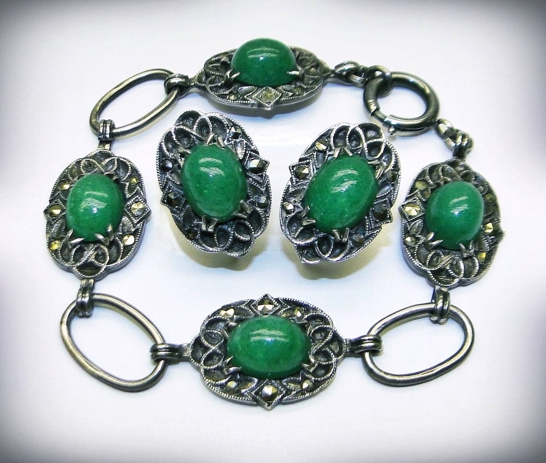 1929 Arts & Crafts Bernard Instone Sterling Silver Natural Sunstone ...