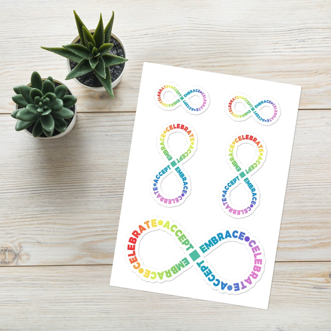 Autism Acceptance Rainbow Infinity Symbol - Autism Infinity Stickers ...