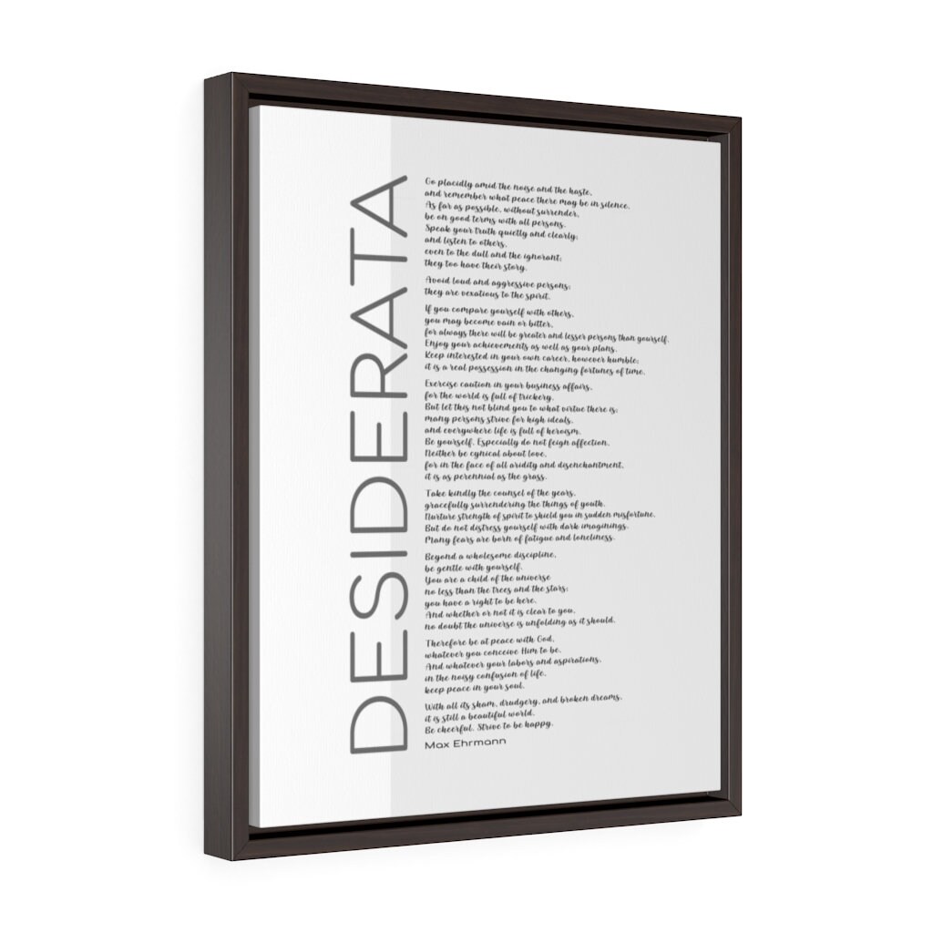 Desiderata Framed Canvas Desiderata Poem by Max Ehrmann, Graduation ...