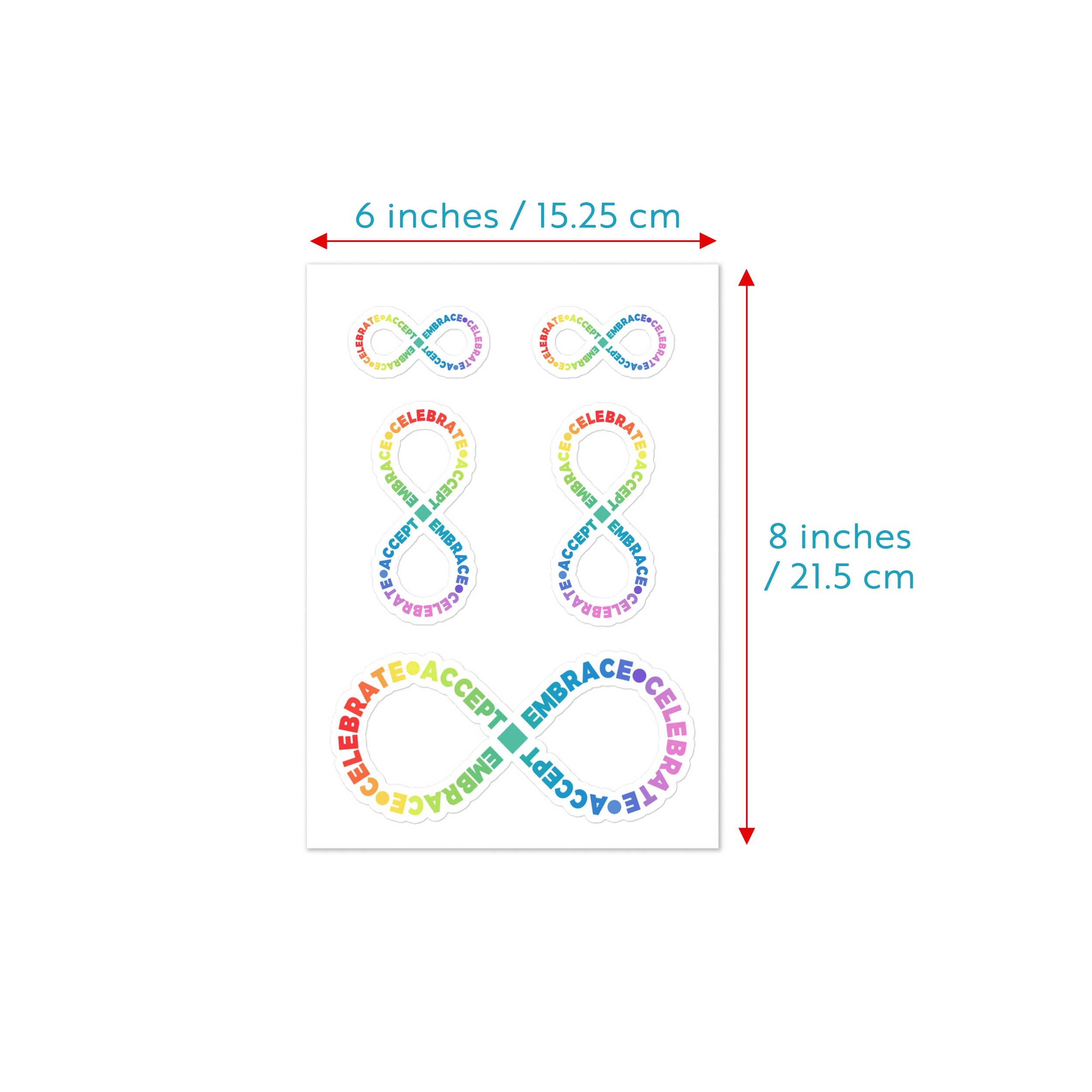 Autism Acceptance Rainbow Infinity Symbol - Autism Infinity Stickers ...