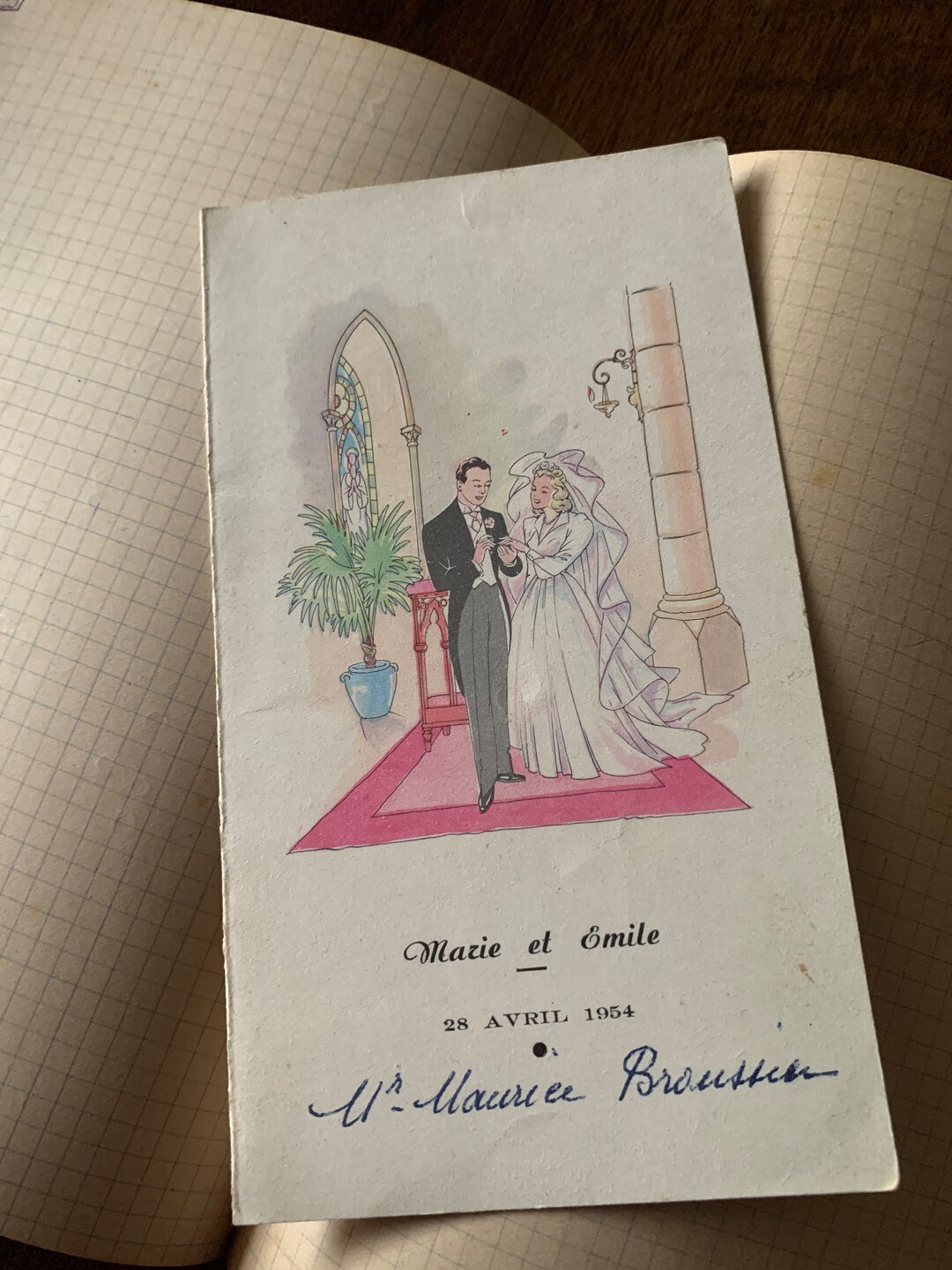 Vintage French Wedding Card - Etsy