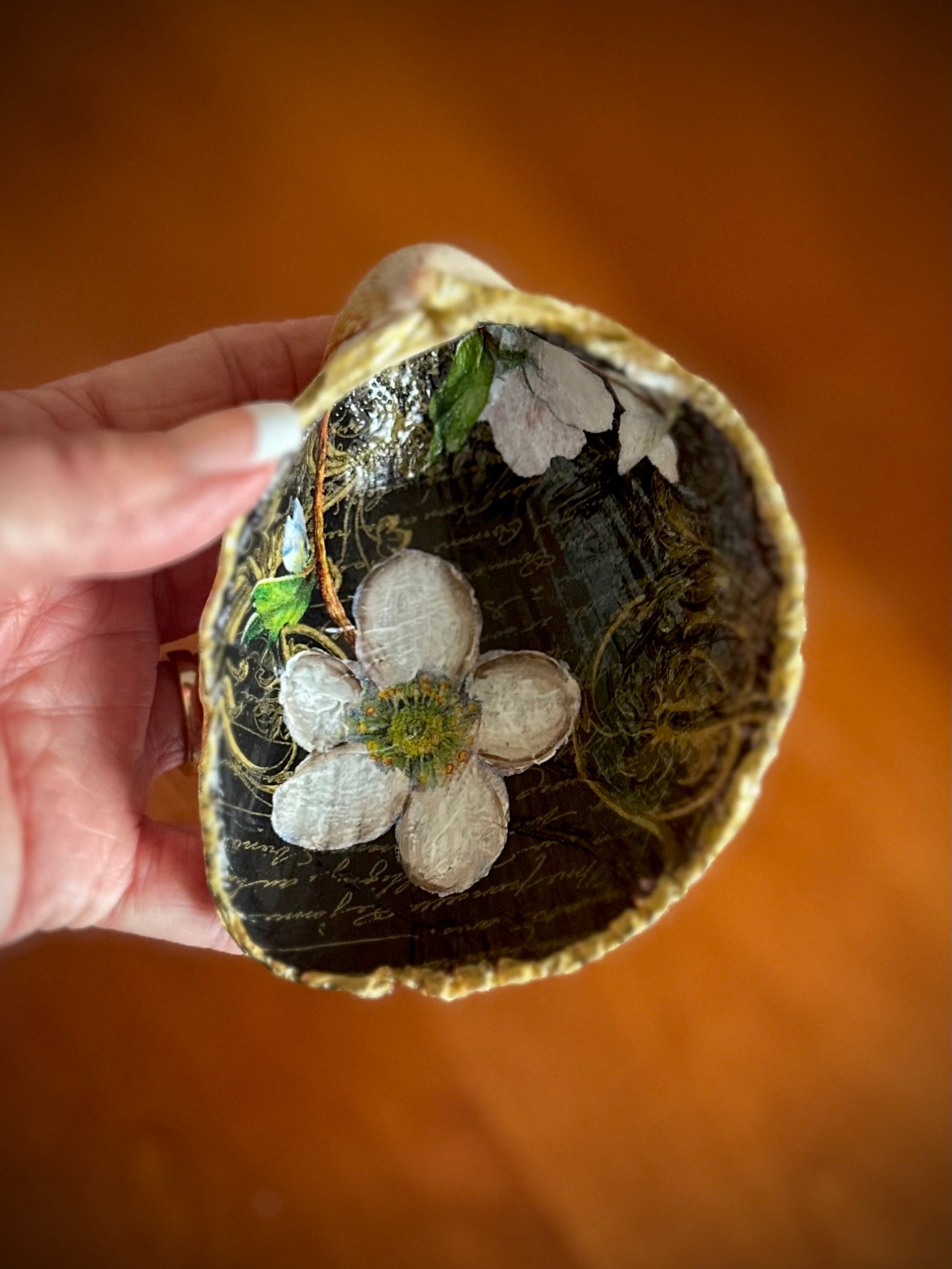 Seashell Trinket Tray Made With a Florida Cockle Shell and Decoupage ...