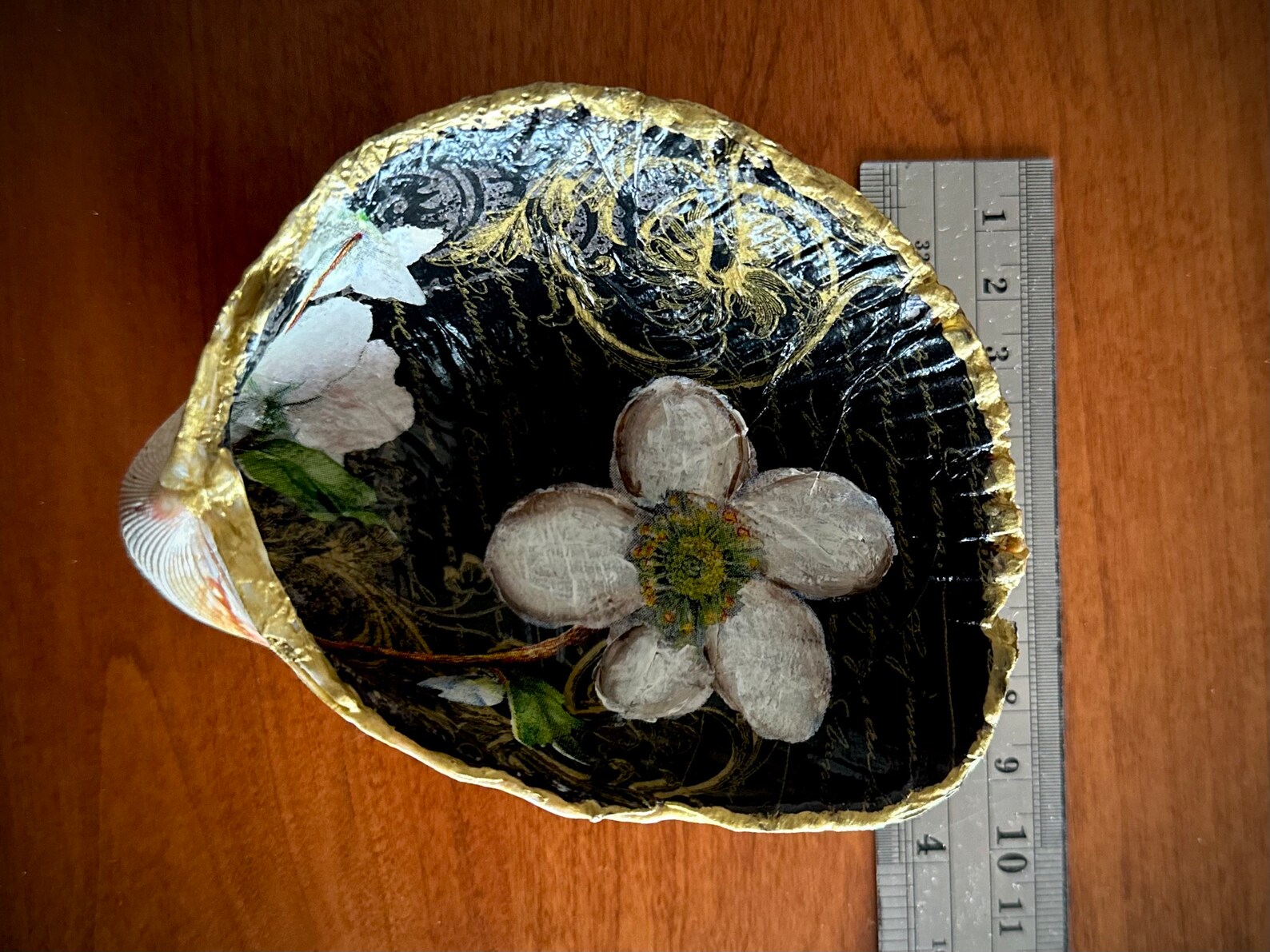 Seashell Trinket Tray Made With a Florida Cockle Shell and Decoupage ...
