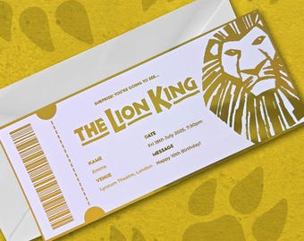 The Lion King Musical Theatre Ticket With Seating - Surprise Reveal, Gift Card, West End Shows ...