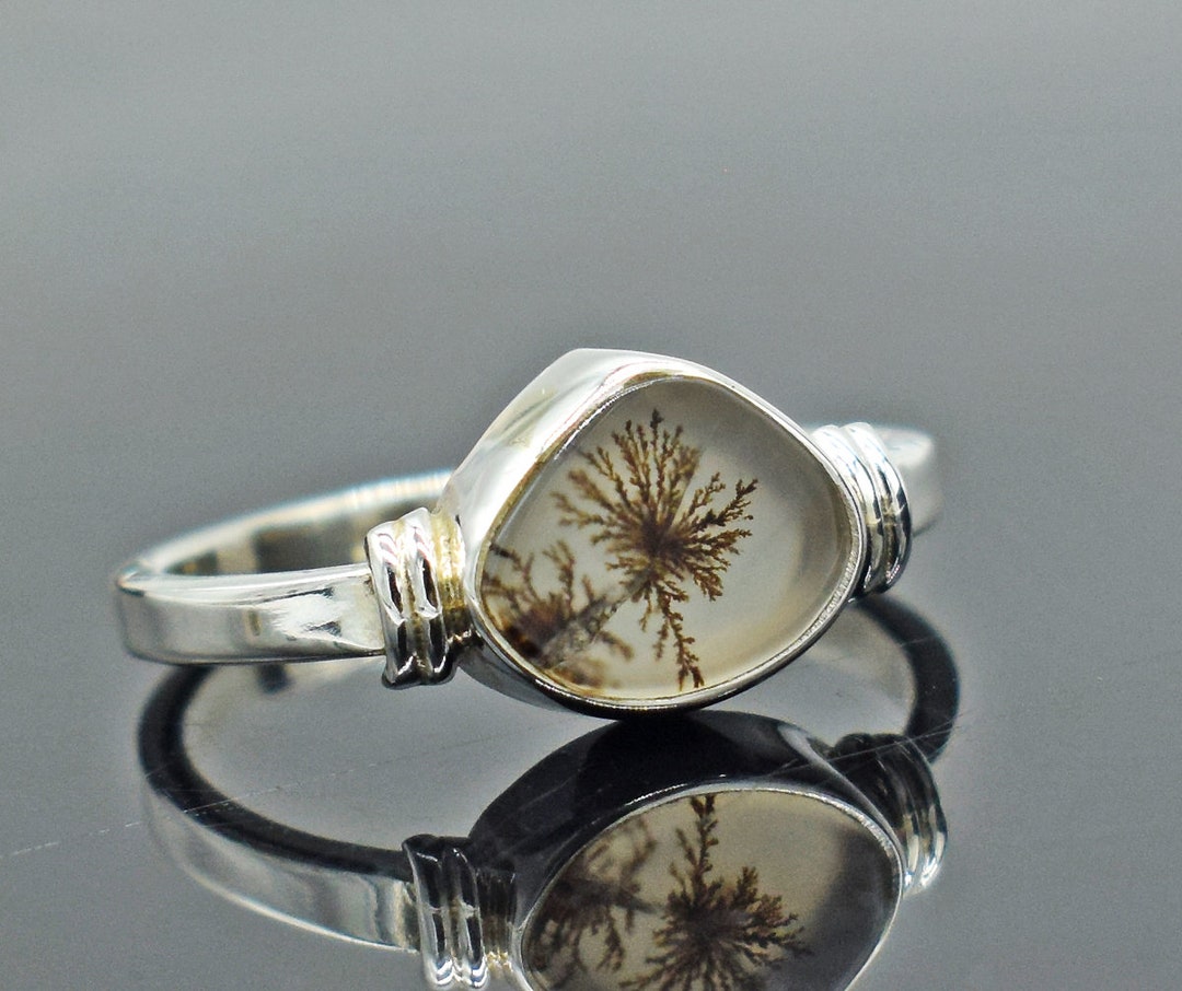 Beautiful Dendrite Agate Gemstone Ring, Rare Dendrite Agate Ring, Fabulous Ring, Designer Agate ...