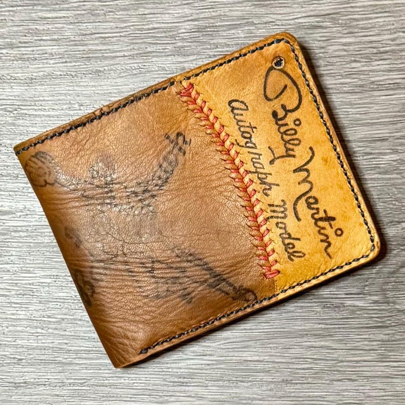 Billy Martin Baseball Glove Leather Bifold Wallet - Etsy