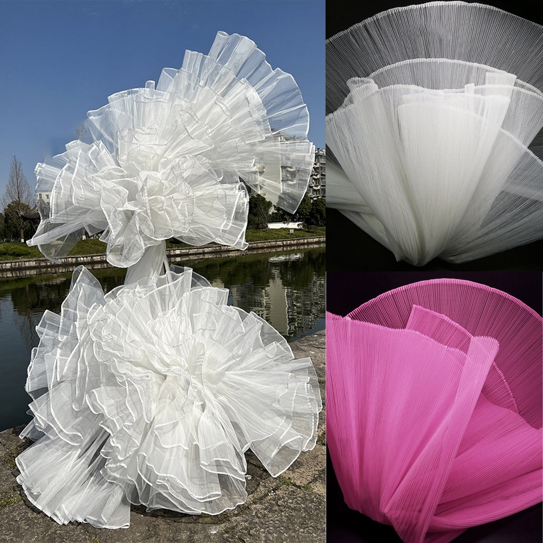 Pleated Hard Mesh Accordion Lace Fabricplisse Ruffle Tulle - Etsy