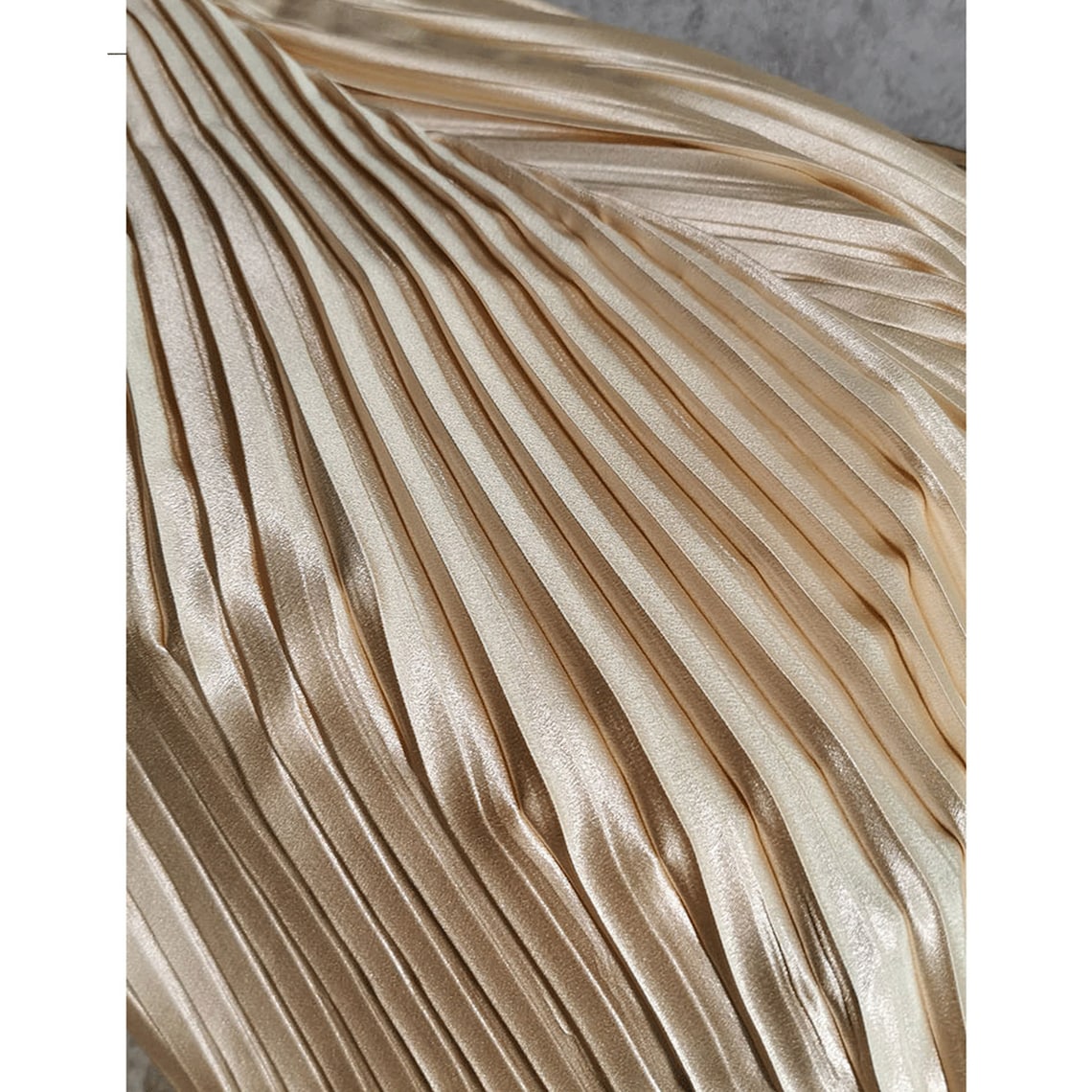 Champaign Stripe Pleated Satin Fabric Wrinkle Crumple - Etsy
