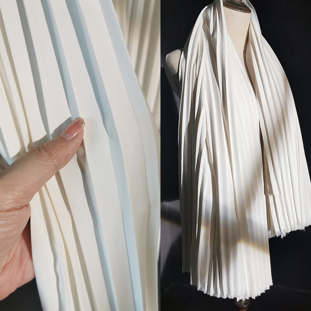 White Pleated Texture Fabric Fold Wrinkle Crumple Accordion Girl Dress ...