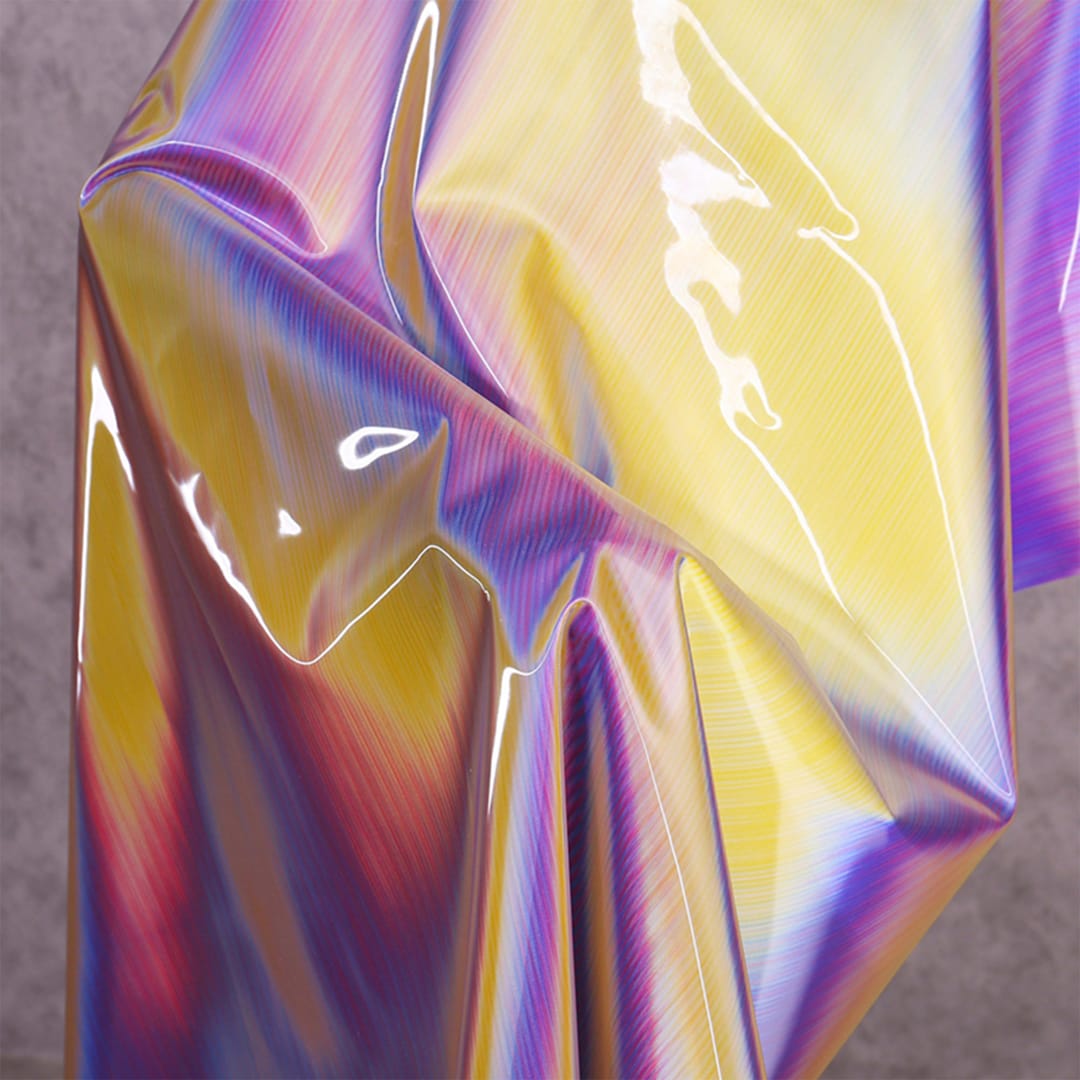 3D Reflective Ombre TPU Fabric Rainbow Unicorn Hologram Iridescent PVC ...