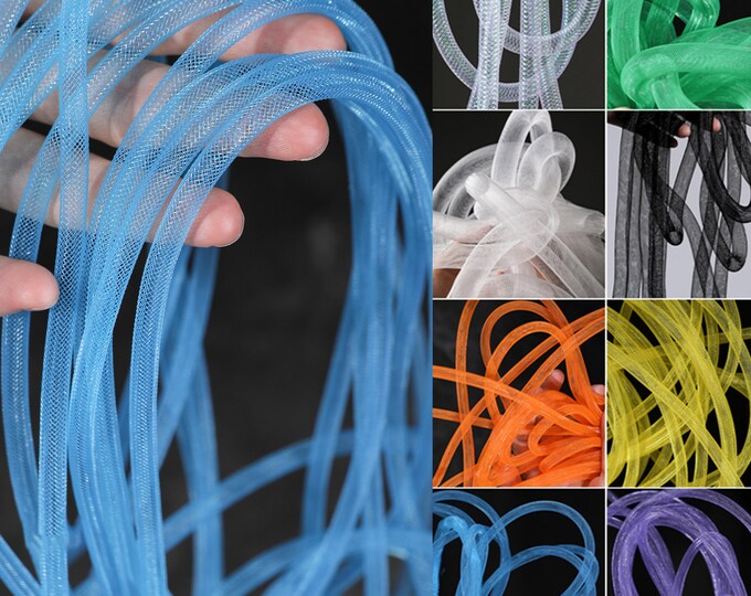 One Roll 25 Yards Solid Mesh Tube Wreath Making Supplies, 8mm Mesh ...