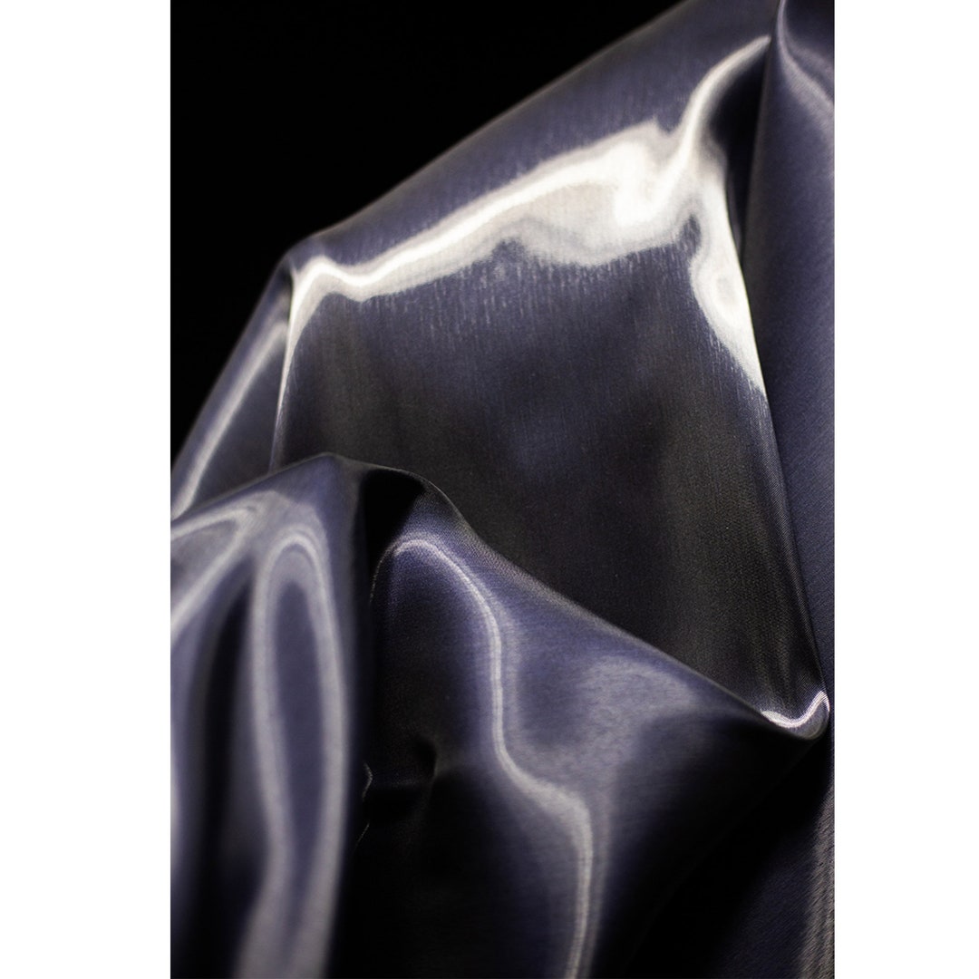 High Glossy Liquid Black Satin Fabric Metallic Reflective Silky Fabric ...