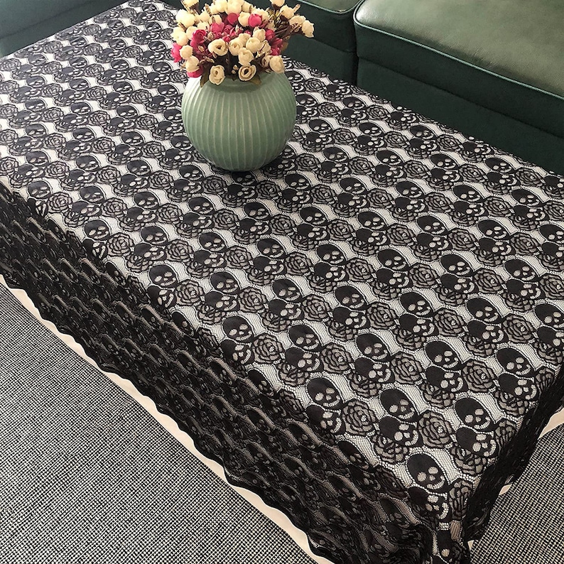 Whit/black Skull Lace Fabric Non-stretch Cosplay Fabric Lace - Etsy