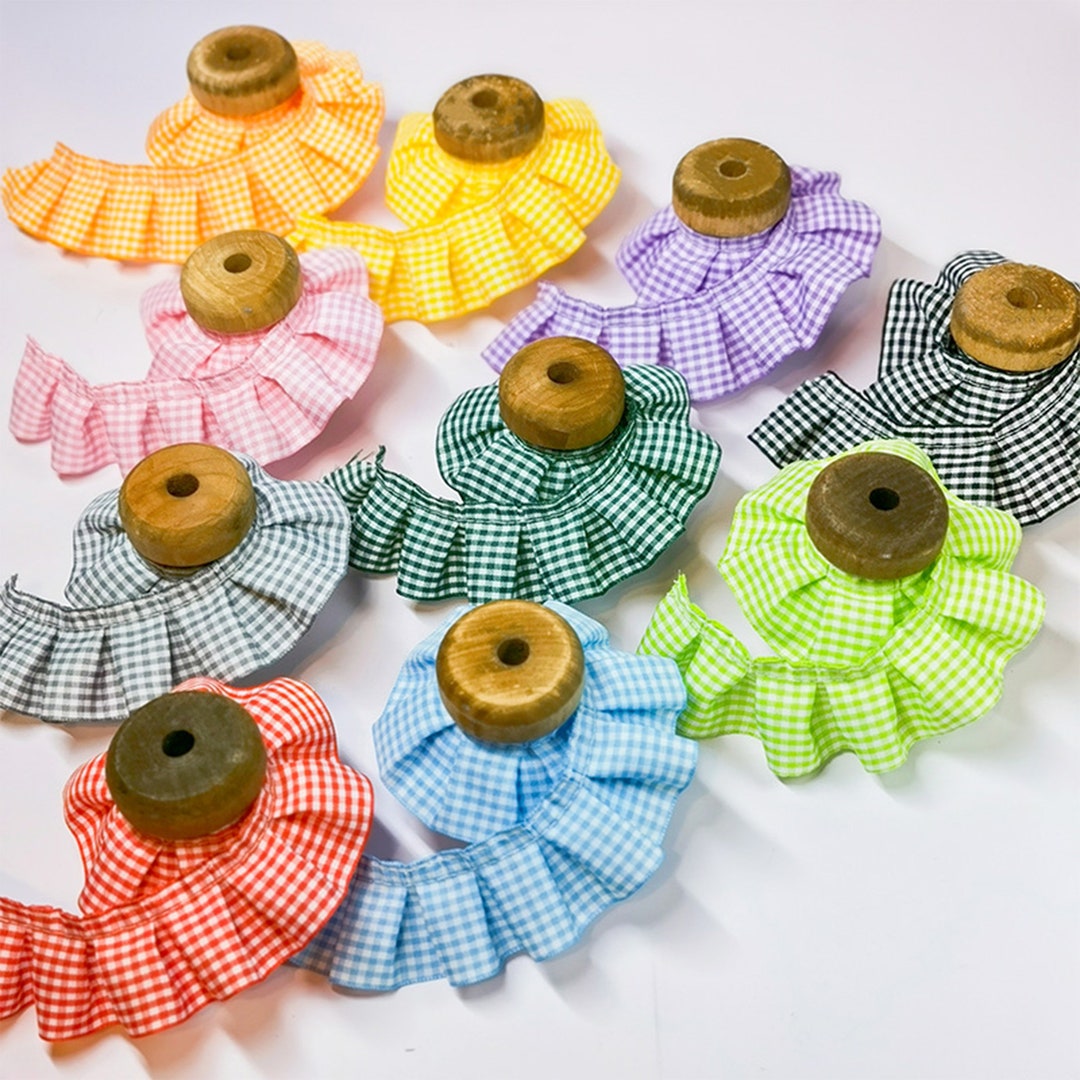 4mm Grid Ruffled Pleated Fabric Embroidery Dress Clothes Lace Trim ...