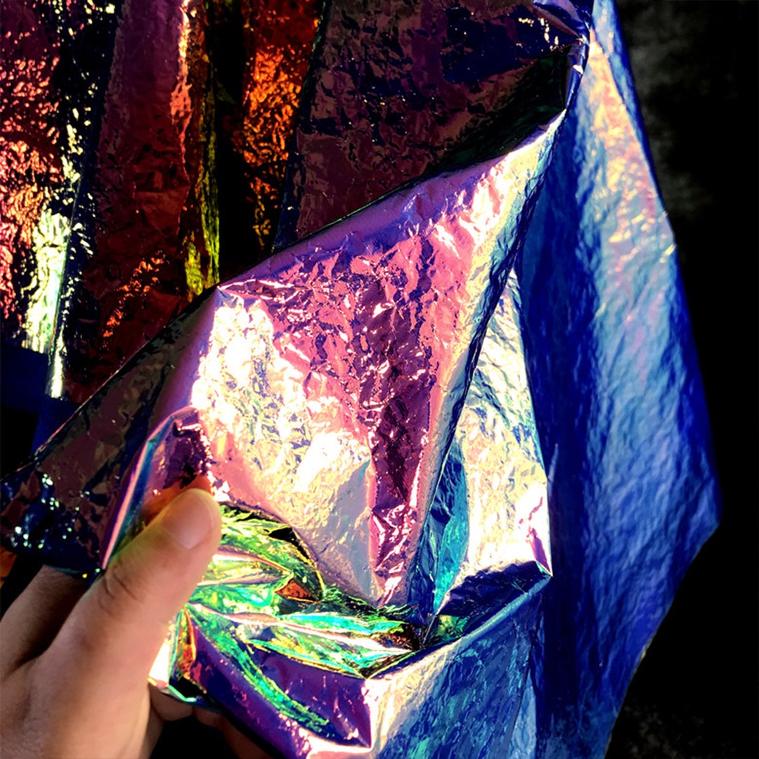 Blue Laser TPU Fabric,gradients Wrinkle PVC Fabric,futuristic Fabric ...