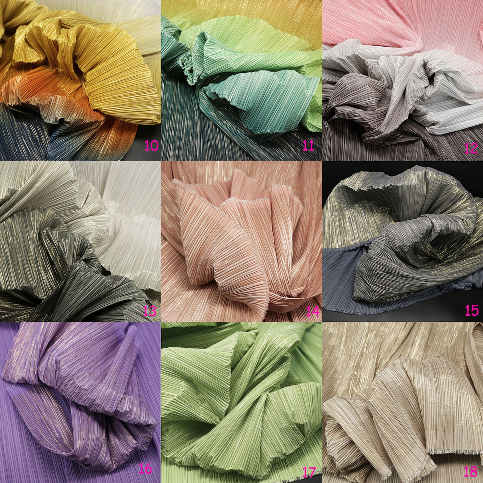35 Colors Gradient Pleated Craft Design Fabric Stiffen Plisse Accordion ...