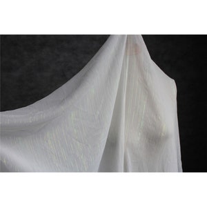 White Silk Chiffon Metallic Striped Designer Fabric Luxury Gold ...