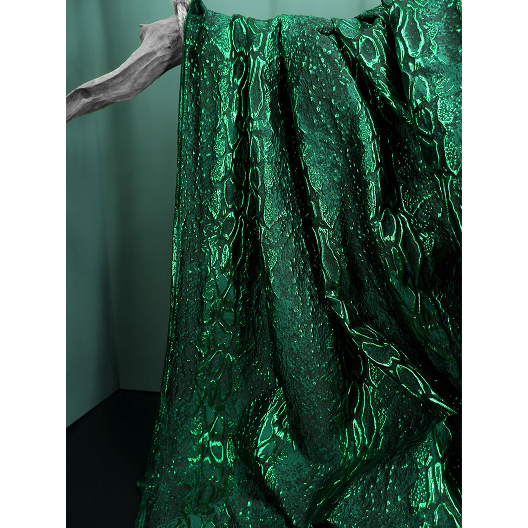 Green Dragon Fossil Texture Jacquard Brocade Fabric,crocs Skin Designer ...