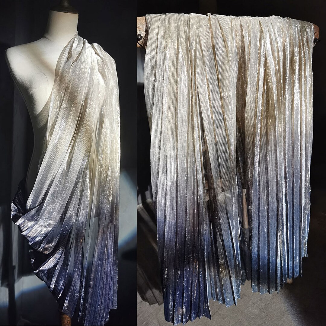 Glittery Pleated Lace Fabric,gradient Mesh Tulle Lace Dress Fabric ...