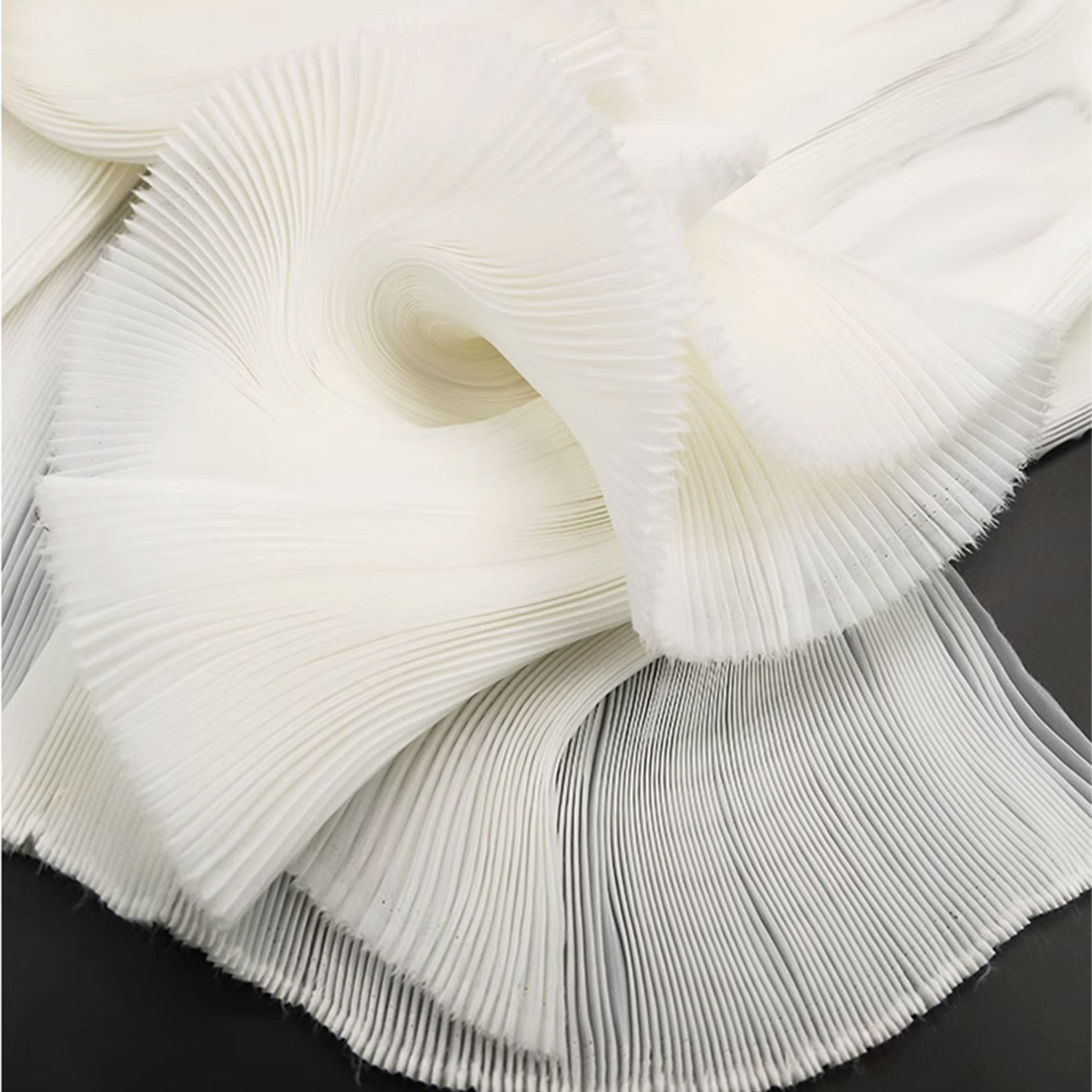 White Drapey Plisse Fabric - Pleated Chiffon - 2-way Stretch - Summer ...