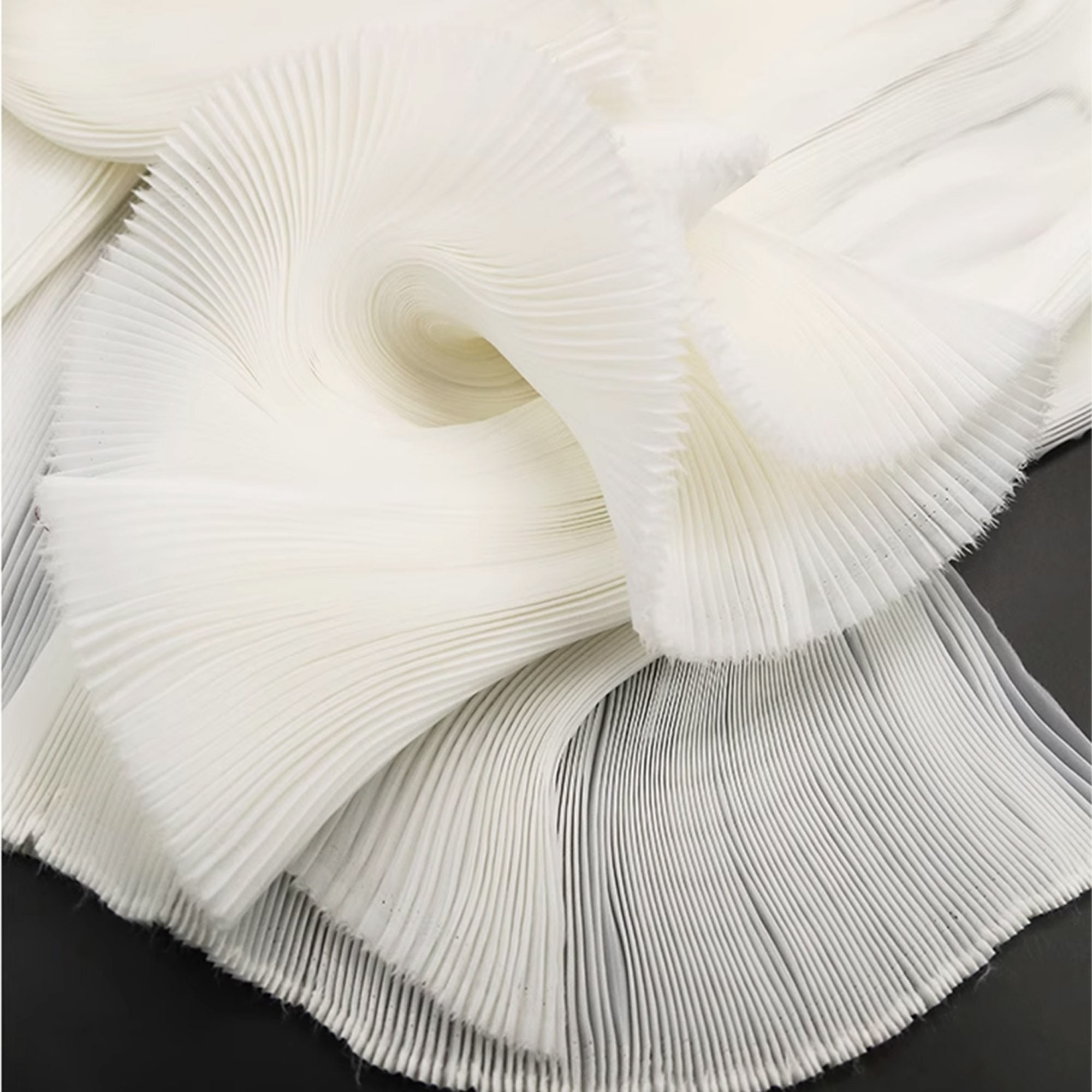 White Drapey Plisse Fabric - Pleated Chiffon - 2-way Stretch - Summer ...