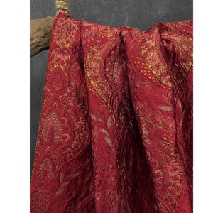 Red Medieval Jacquard Brocaded Fabrics,3d Irregular Fabrics,dust Coat ...