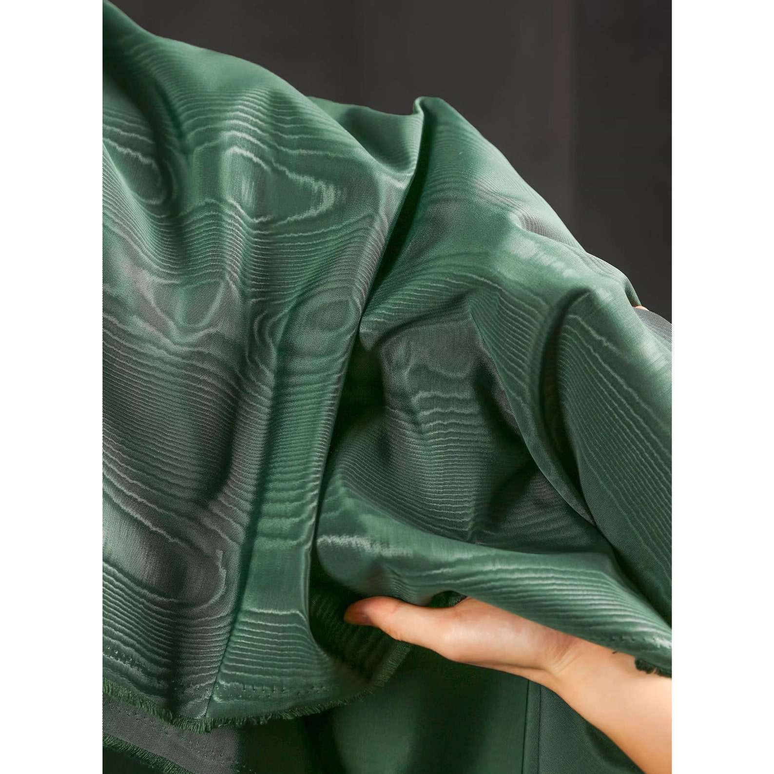 Luxury Blue Moire Jacquard Fabric Drapery Reflective Wave Texture ...