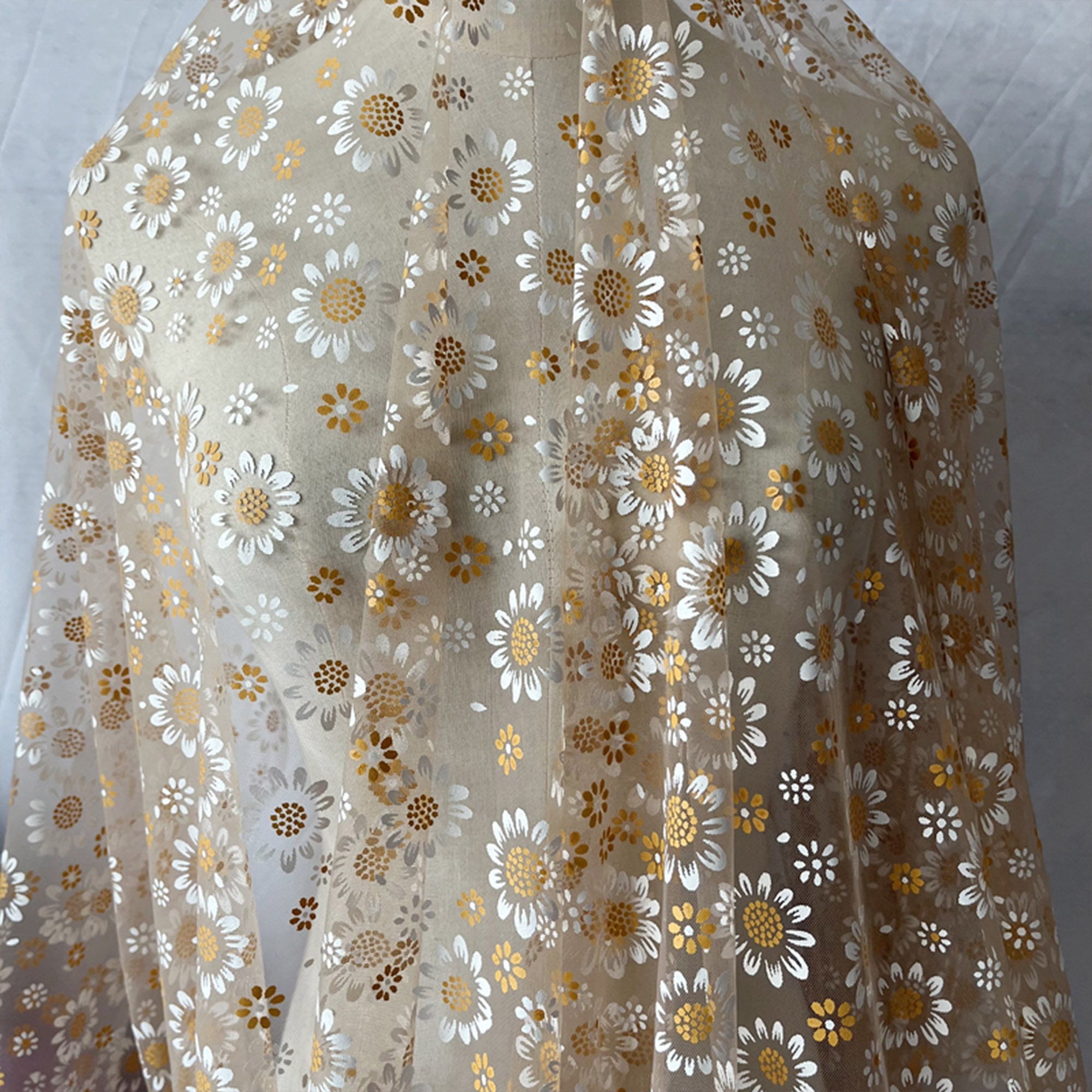 Daisy Sunflower Soft Tulle Gorgeours Lace Fabric Floral Daisy Tulle ...