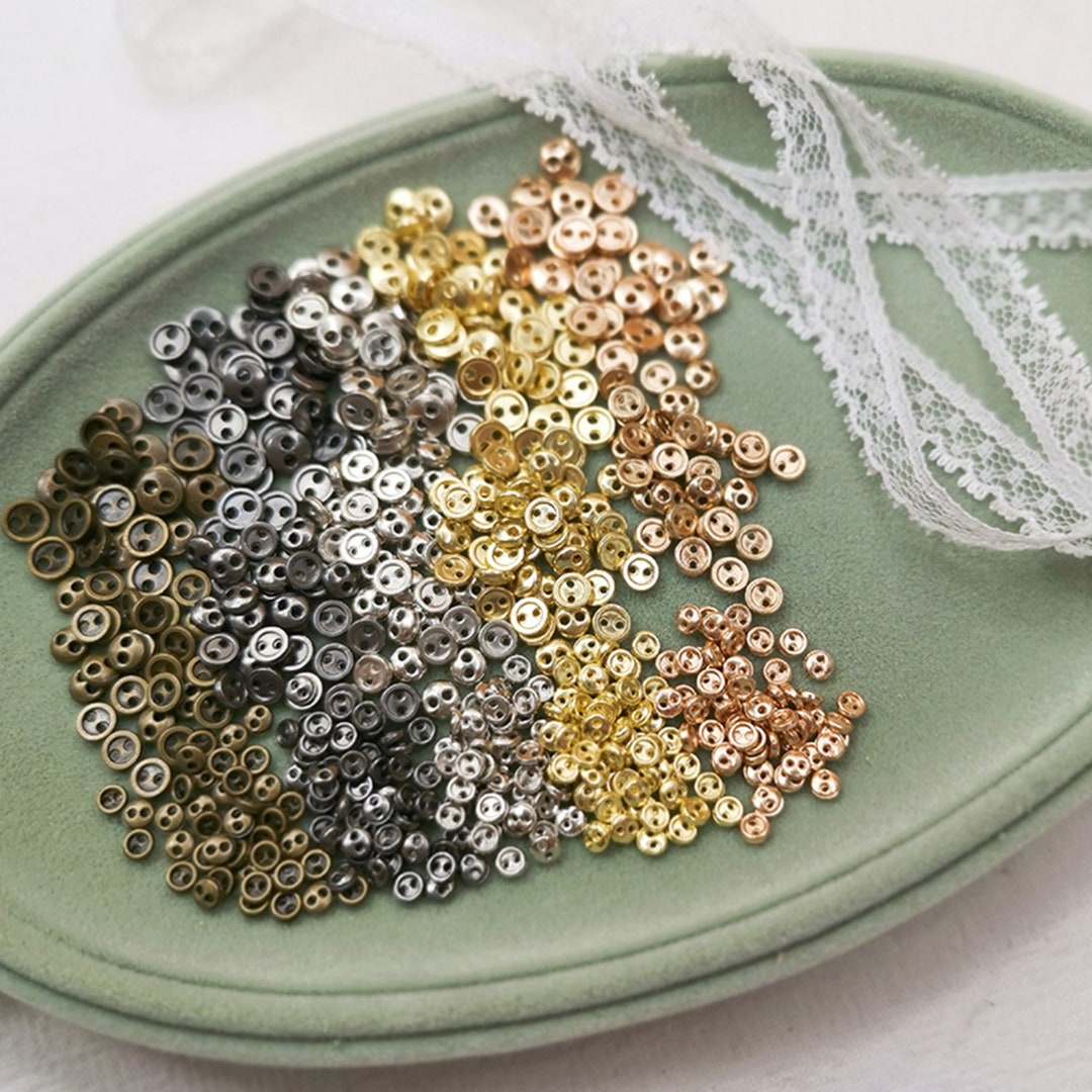 3mm/4mm5mm Mini Metal Round Buttons, in 5 Colors, Doll Clothing Buttons ...