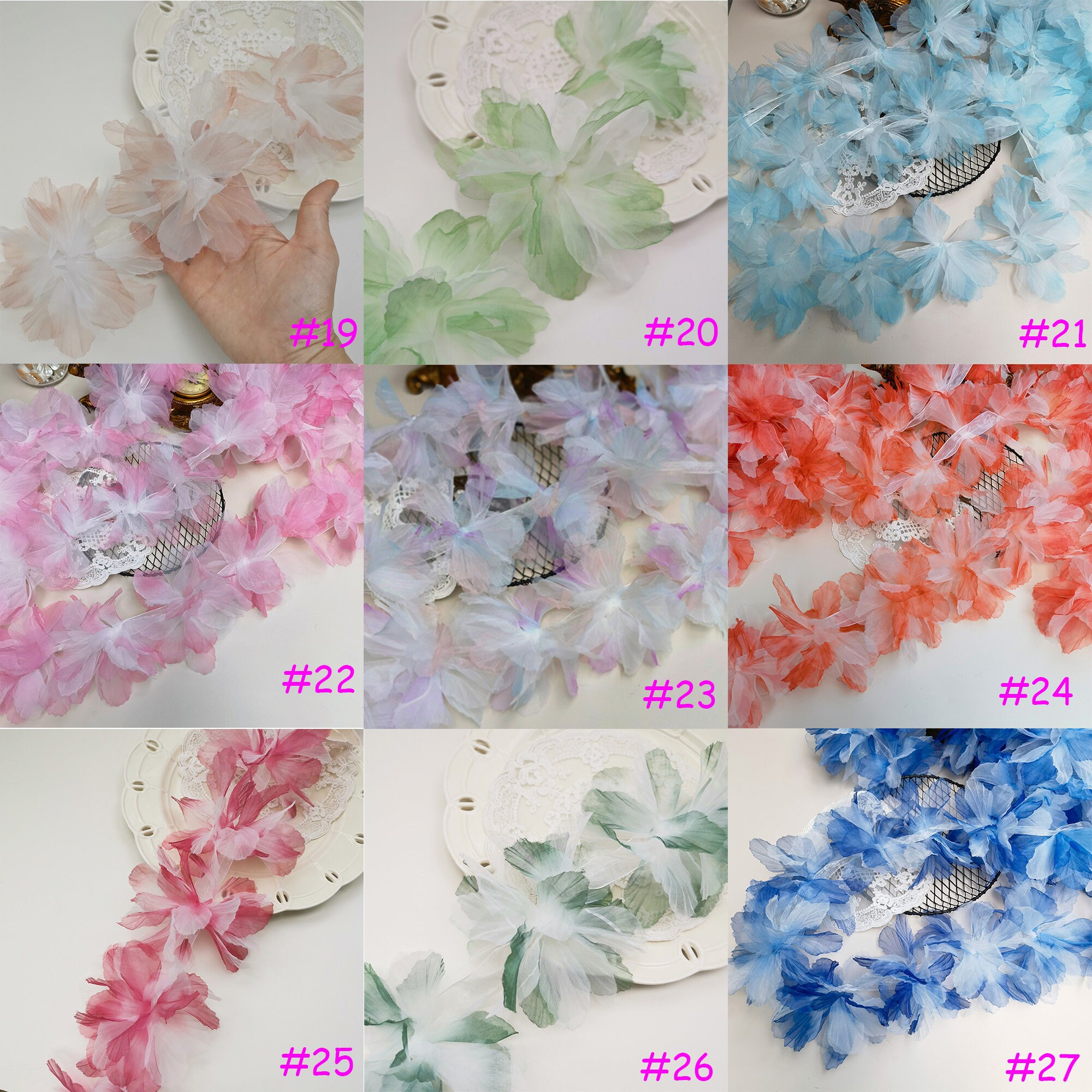 3D Organza Flowers Lace Trim Airy Flower for Houte Couture - Etsy
