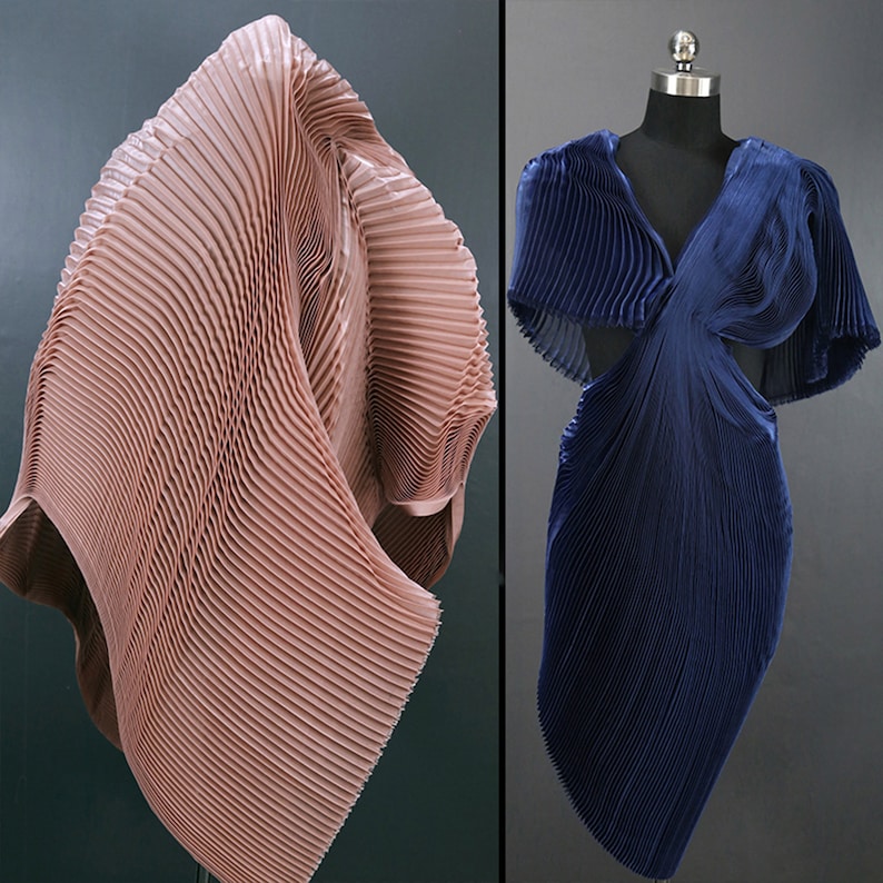 5 Colors Stripe Pleated Crystal Organza Fabric Wrinkle Crumple - Etsy