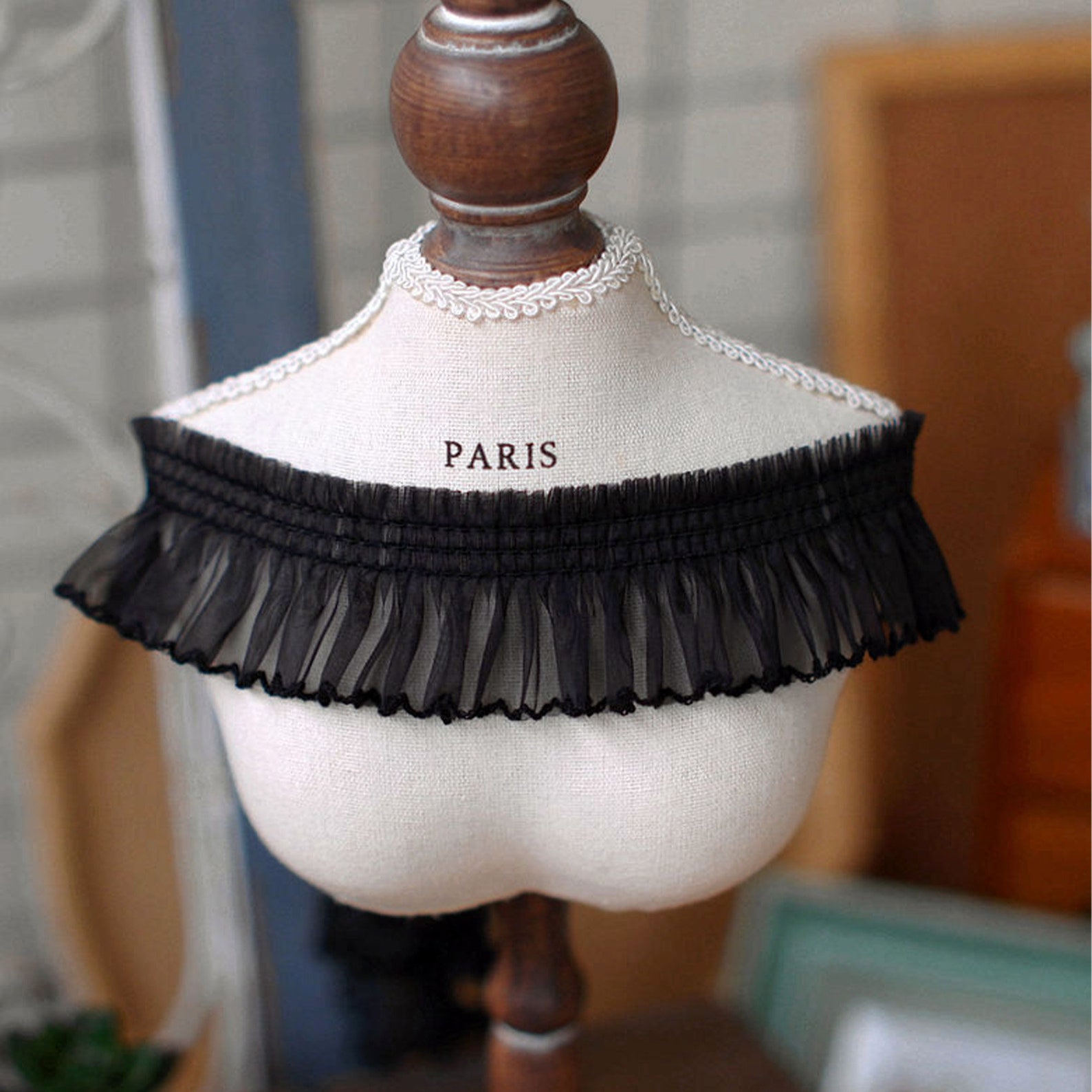 White Organza Pleated Ruffle Elastic Lace Trim Chiffon Ruffle - Etsy