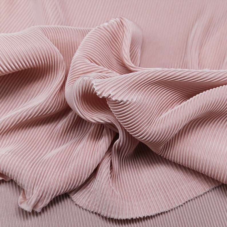 Drapey Plisse Fabric - Pleated Design - 2-way Stretch - Dusty Pink ...