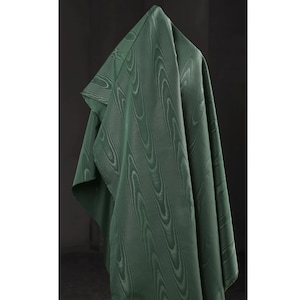 Vintage Green Moire Jacquard Fabric Drapery Reflective Wave Texture ...