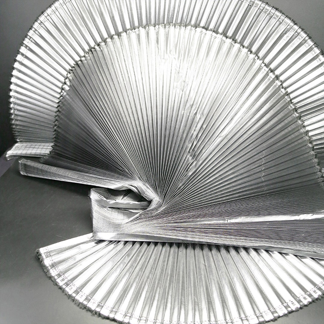 Metallic Luster Organza,3d Pleated Folds Ruffle Stiff Organza, Wrinkle ...