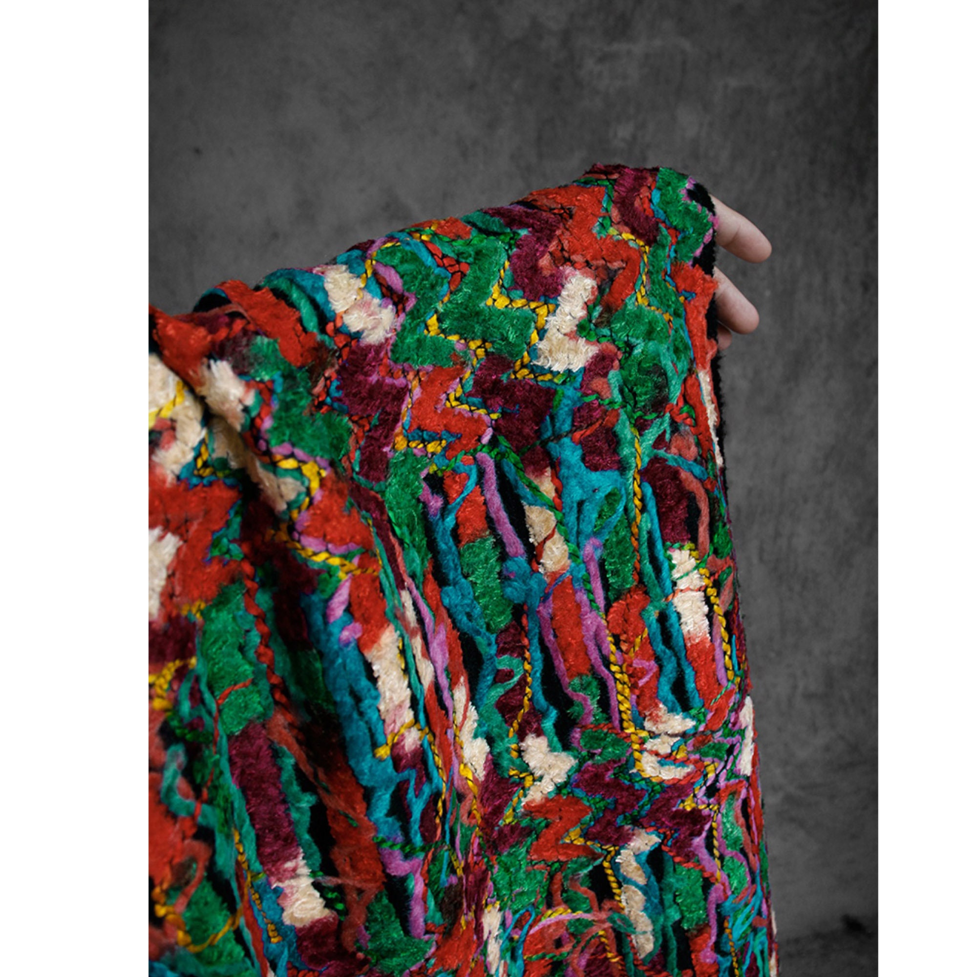 Colorful Tweed Fabric Boucle Woollen Fabricknitted Fabric - Etsy