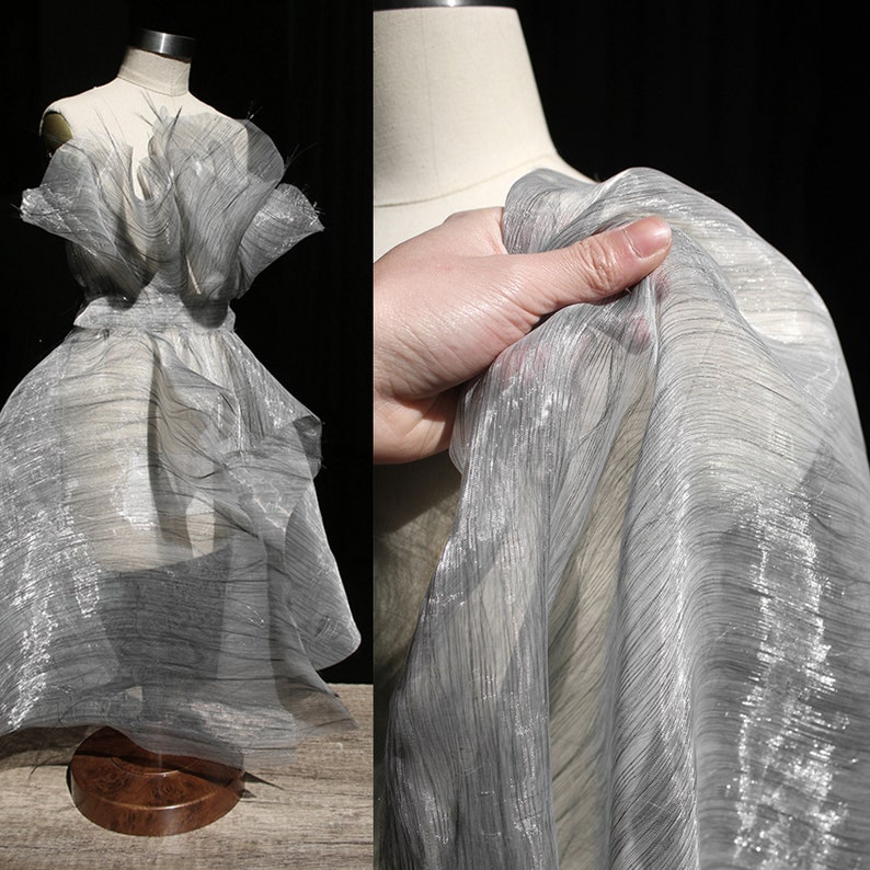 Organza Fabric With Black Line / Couture Lace Fabric/ Bridal - Etsy