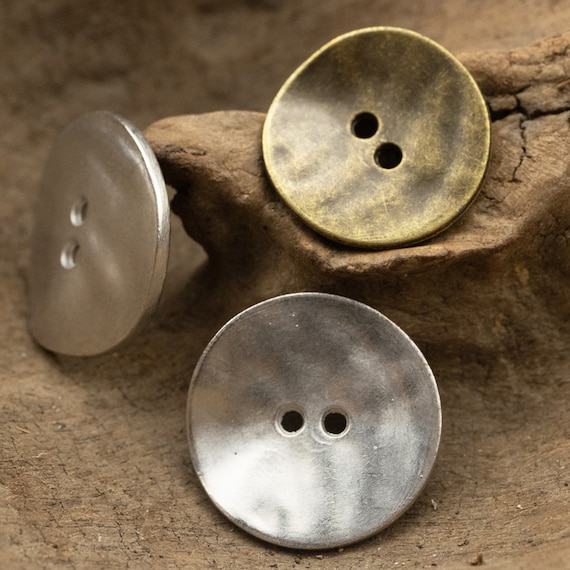Metal Silver Buttons Large Coat Buttons Silver Coat Buttons Two Hole Buttons Suit Buttons Gray Buttons Rustic 15mm 18mm 20mm Etsy UK