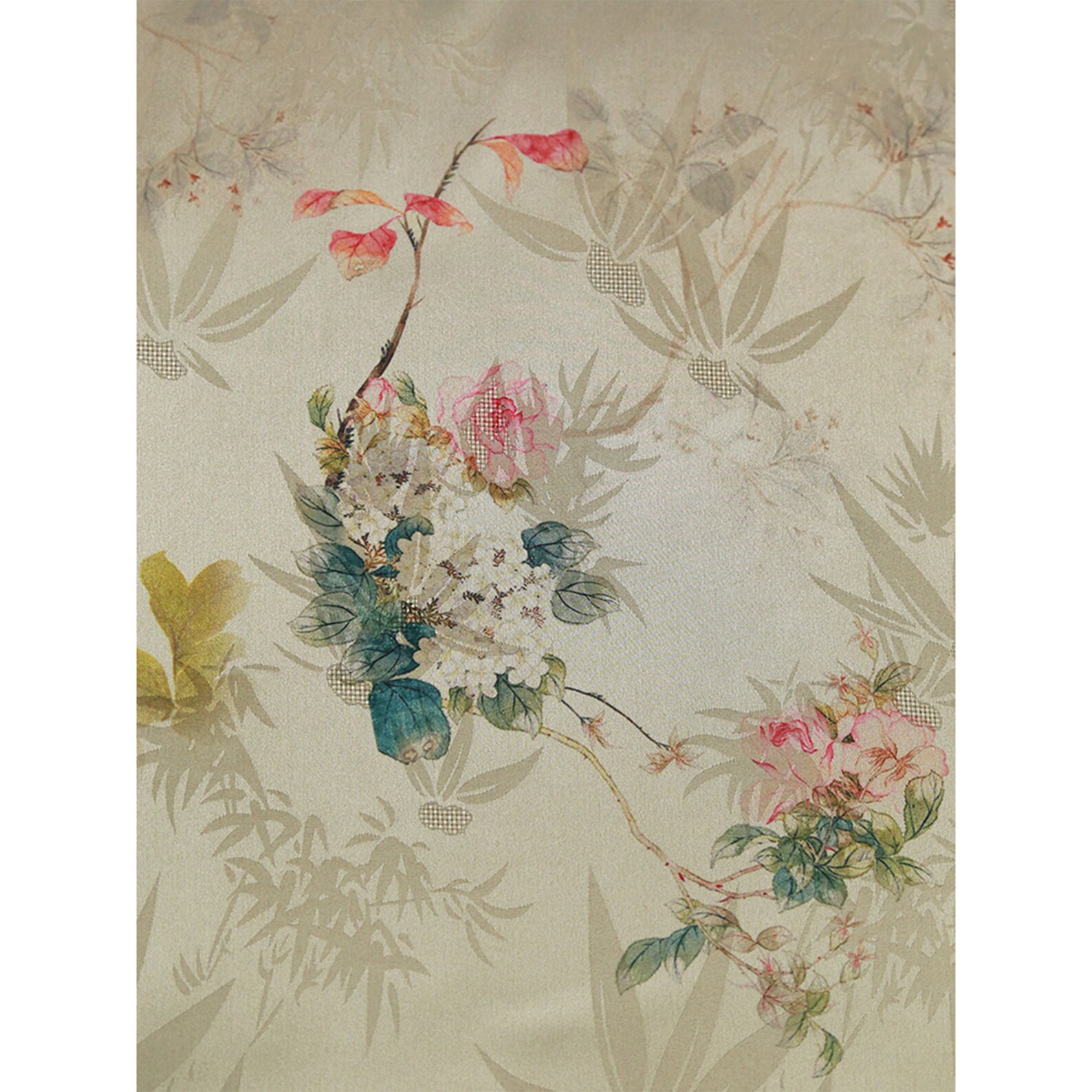 Silky Satin Jacquard Brocaded Fabric Soft Smooth Floral Embroidered ...
