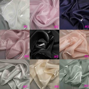 13 Colors Liquid High Glossy Organza Fabric Solid Color Harder Organza ...