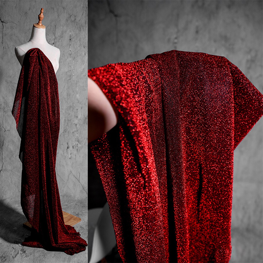 Shimmery Red Stretch Fabric for Evening Dress,prom Derss,event Dress ...
