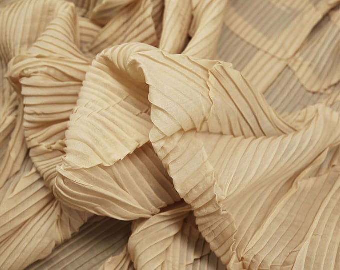 Blue Pleated Tulle Fabric Magic Color Laser Plisse Fabric Accordion ...