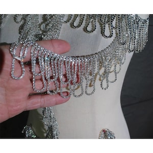 Luxury Crystal Fringe Trim,shinny Rhinestone Charm Tassel Fringe Trim ...