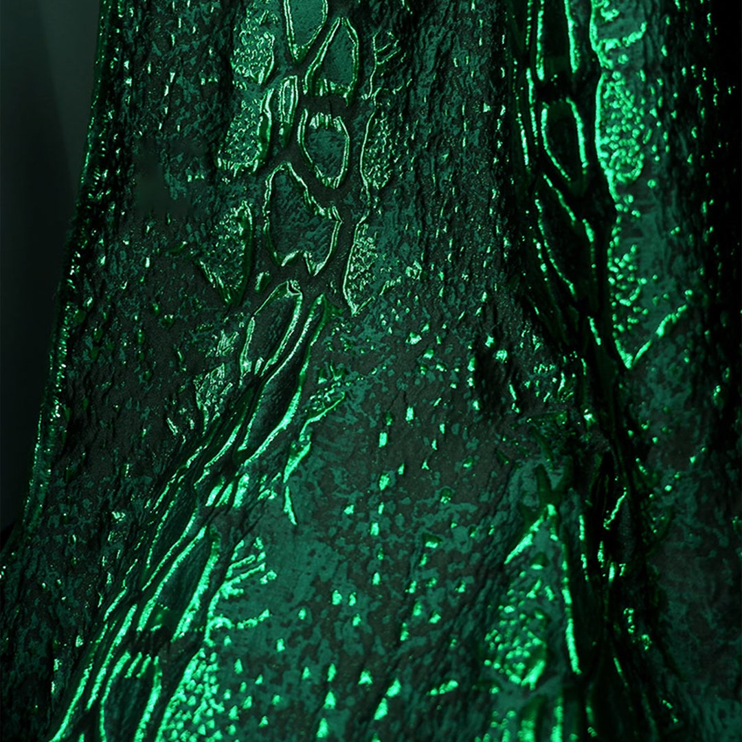 Green Dragon Fossil Texture Jacquard Brocade Fabric,crocs Skin Designer ...