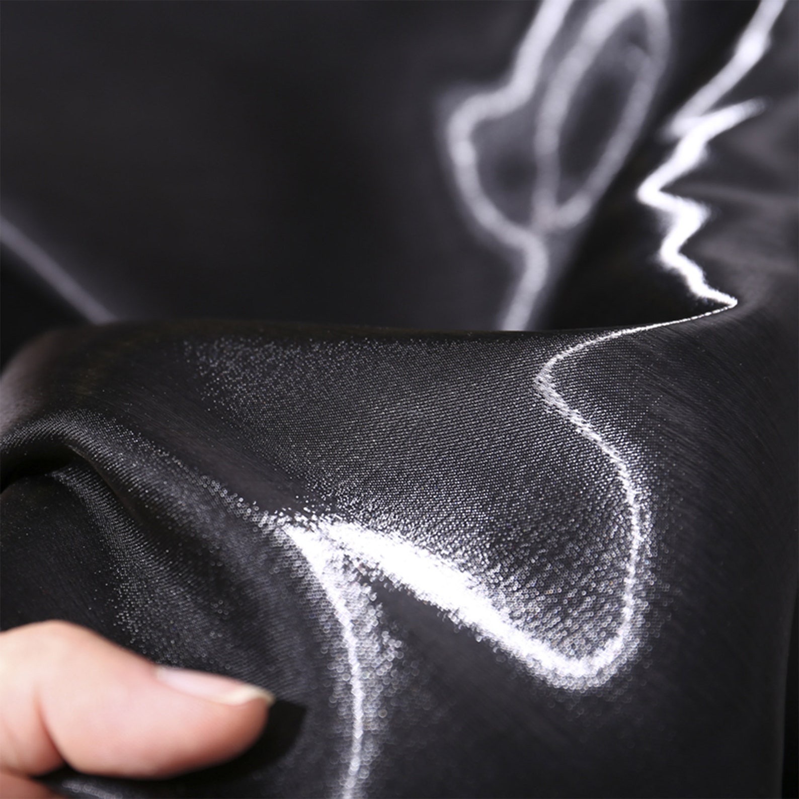 High-grade Crystal Silk Satin Dress Fabric Liquid Reflective Metallic ...