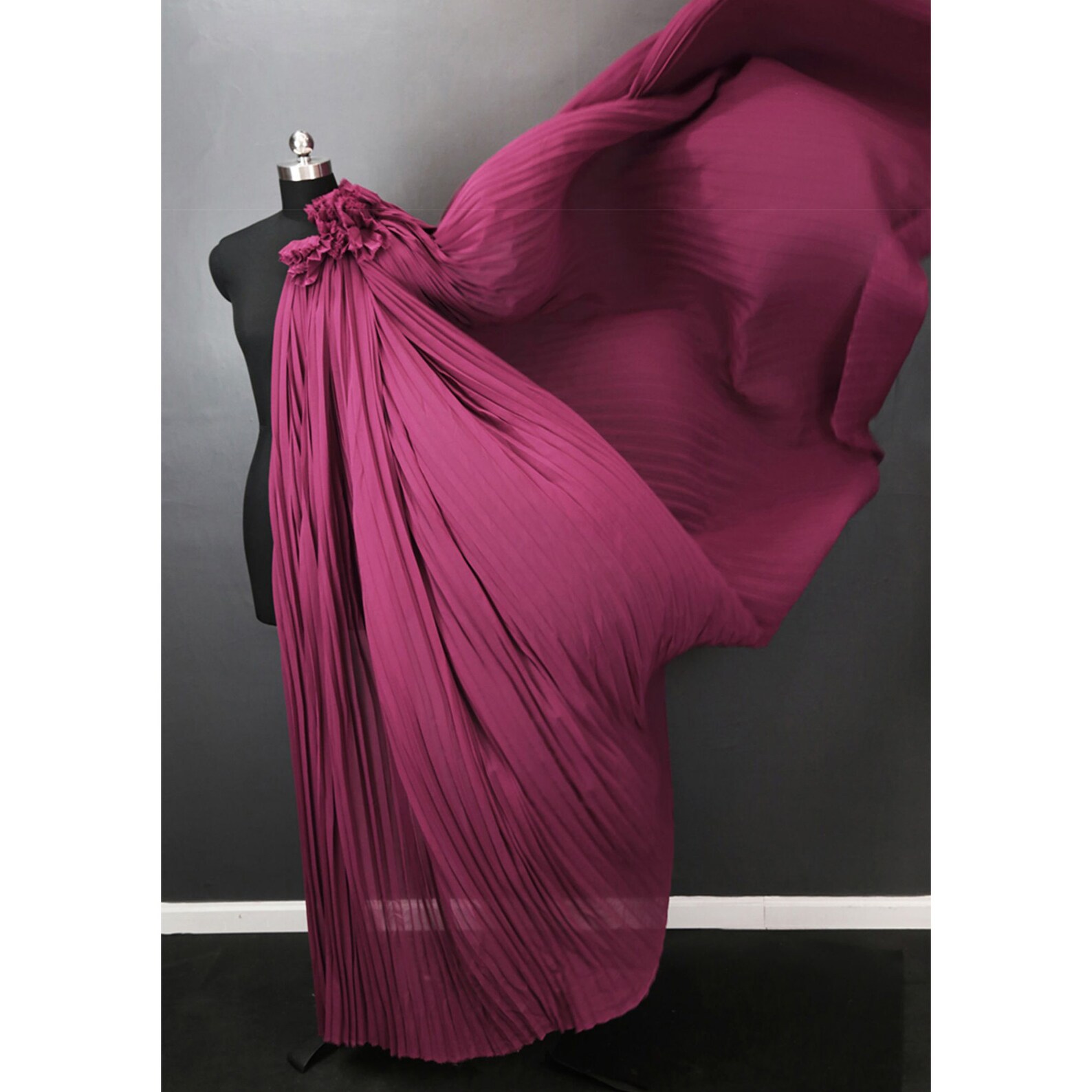 5 Colors Stripe Pleated Chiffon Fabric Wrinkle Crumple - Etsy