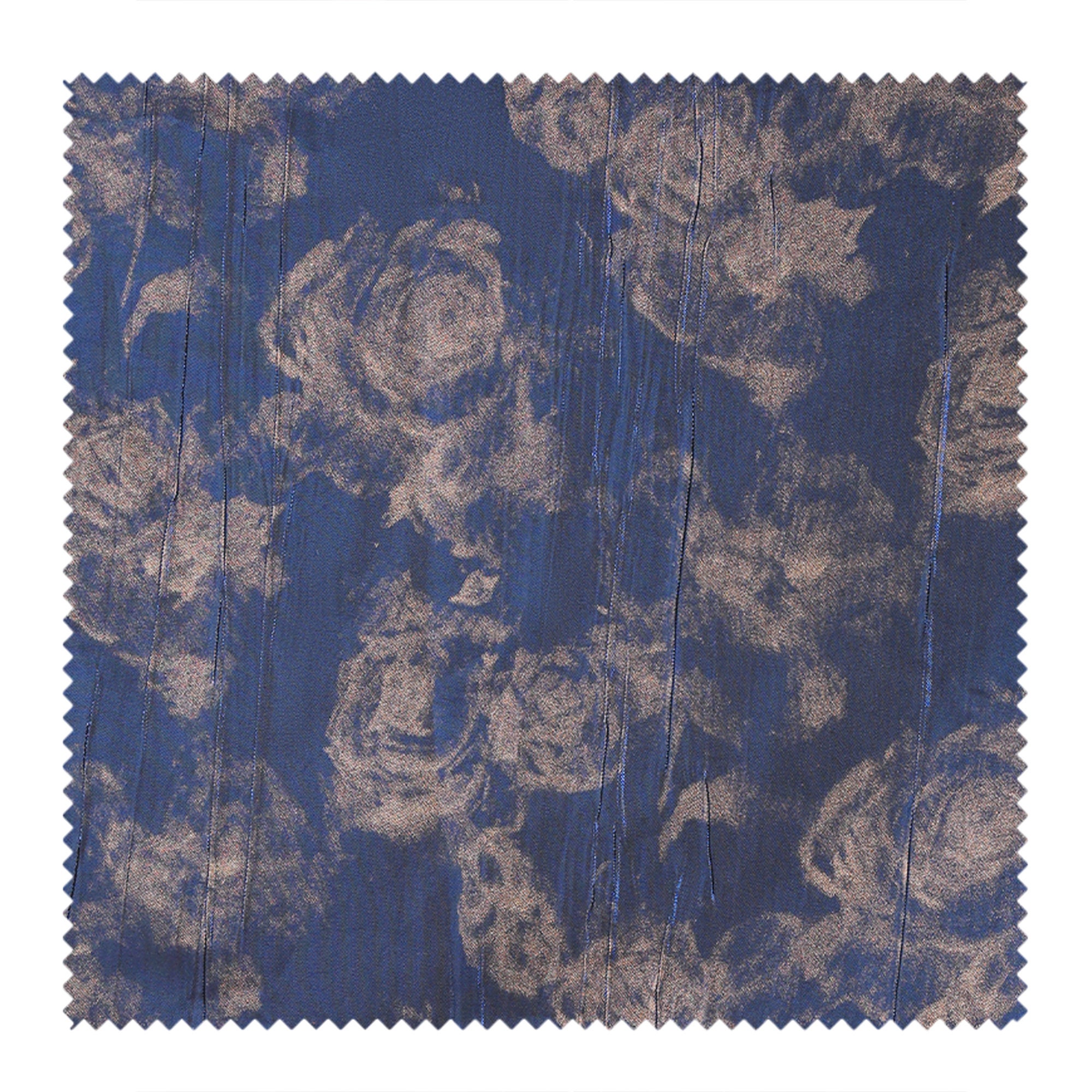 Sapphire Blue Gilding Rose Wrinkled Satin Fabric,cotton Fabric,soft and ...